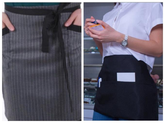 Durable Comfort Restaurant Work Wear Kitchen Half Waist Apron With Pockets