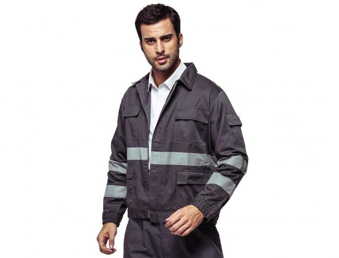 65% P 35% C Twill Fabric Industrial Work Jackets Anti Tear With ...