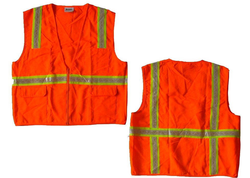 Unisex Safety High Visibility Work Vest With PVC Tape And Knitted Fabric