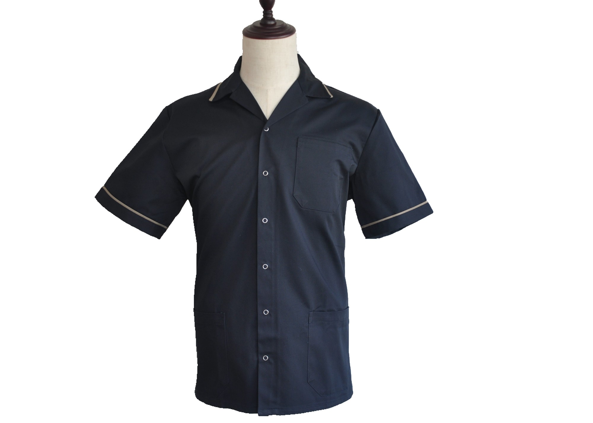 White / Black Restaurant Work Wear , Mens Chef Jacket With Two Patch ...