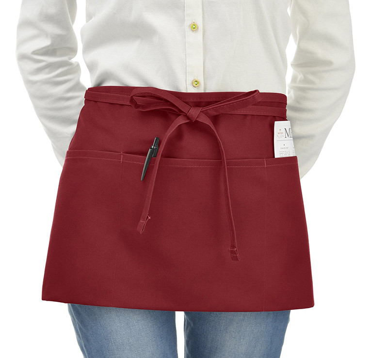 Multi Color Short Bar Apron Uniform / Anti Wrinkle Restaurant Server Aprons