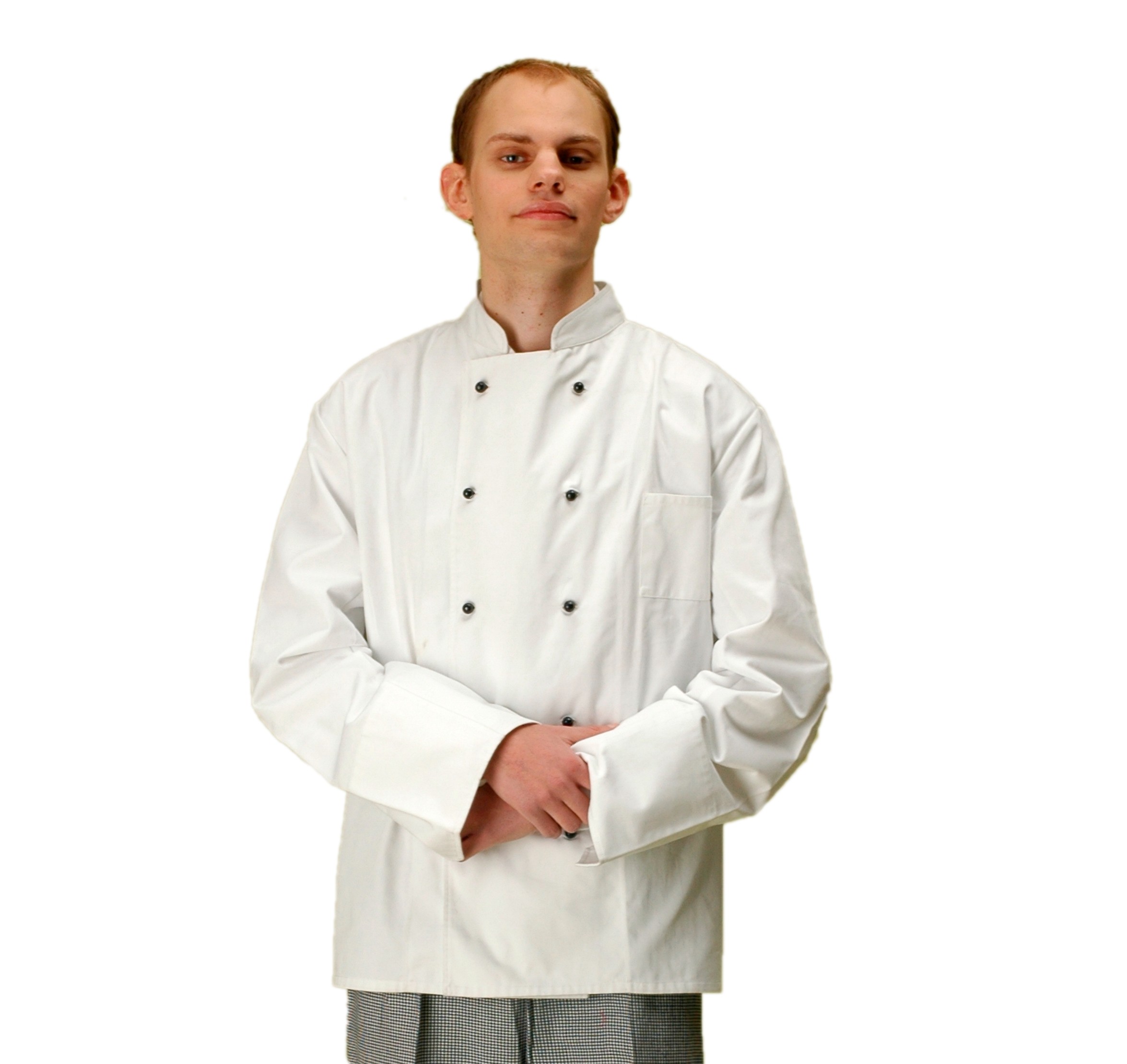 Comfortable White Executive Chef Jackets With Double Removable Buttons